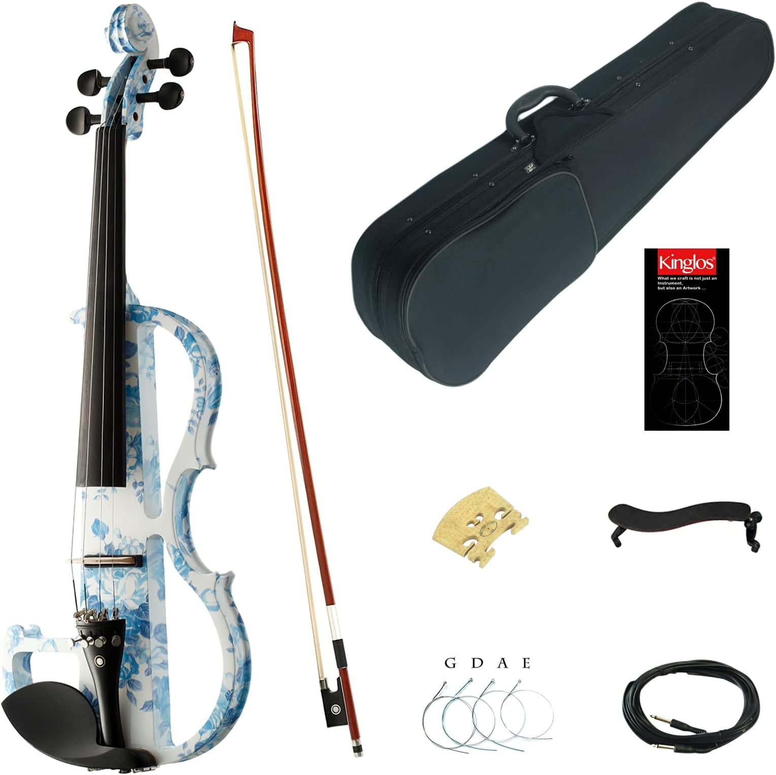 Amazon.com: Fever Acoustic Electric Violin, Full Size 4/4, Case, Bow ...