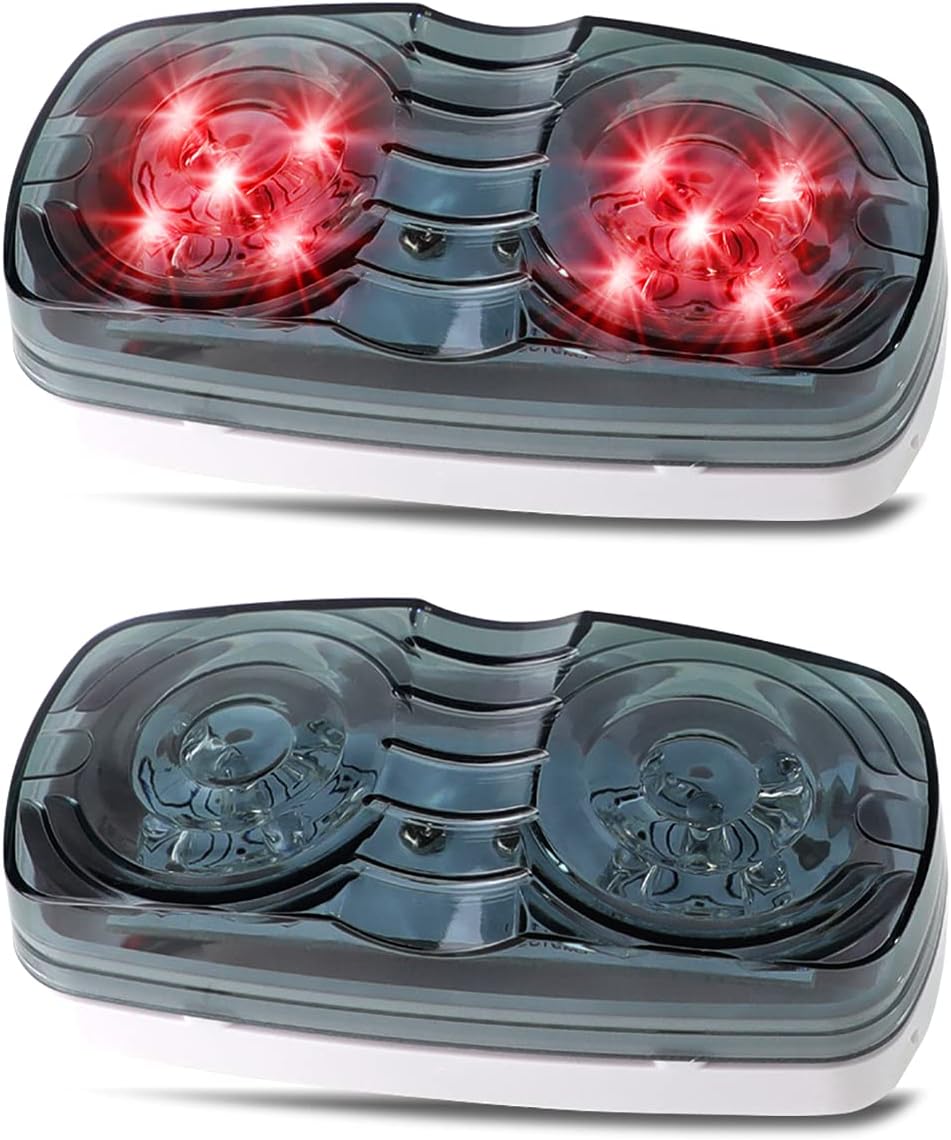 Amazon.com: Meerkatt (Pack of 2) Smoked Lens Red LED Double Bullseye ...