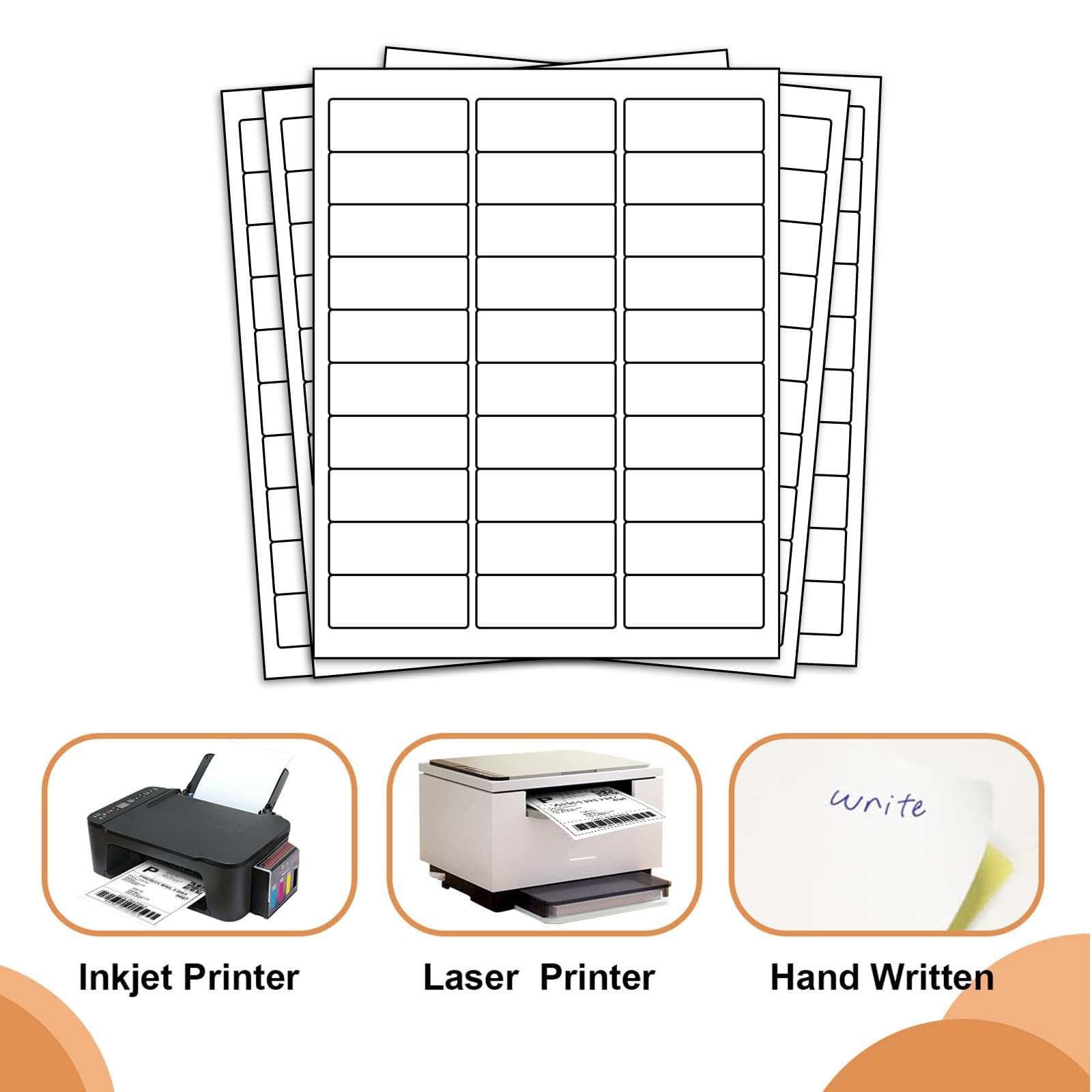 Snapklik.com : 1" X 2-5/8" 30 Up Mailing Labels For Laser/Inkjet ...