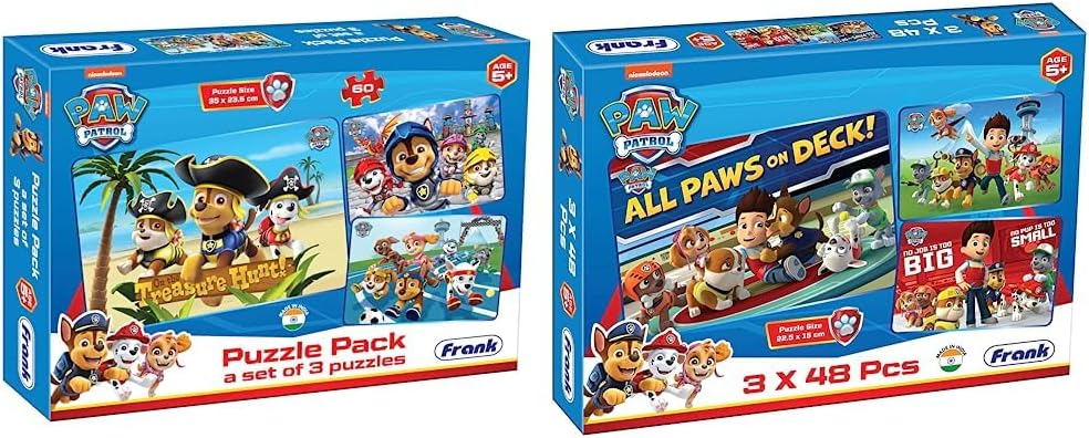 Buy Frank Paw Patrol Puzzle Pack - A Set of 3 Cardboard Jigsaw 60 ...