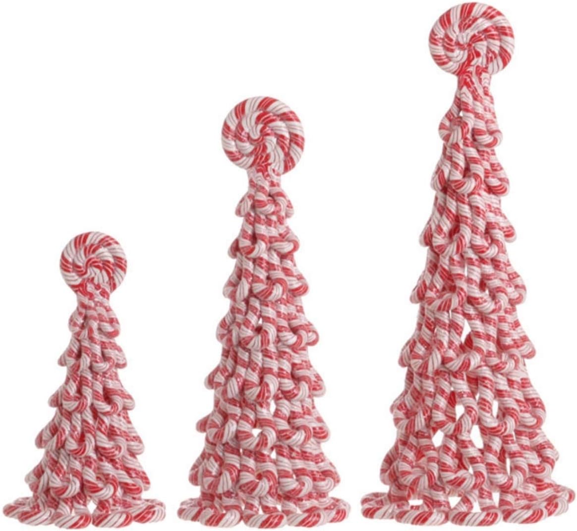 Amazon.com: Gerson Peppermint Candy Christmas Trees with Light! (10 ...