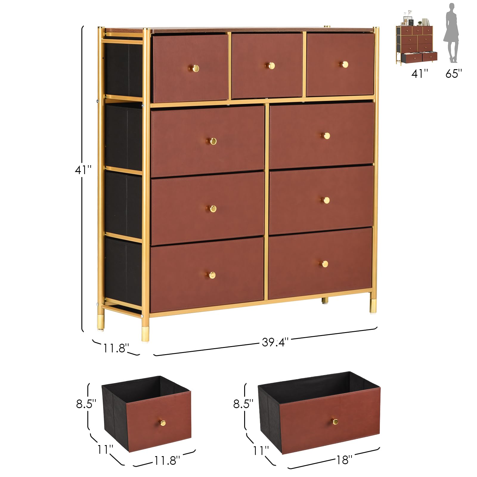 Snapklik.com : Soohow Chest Of Drawers For Bedroom, PU Leather 10 ...