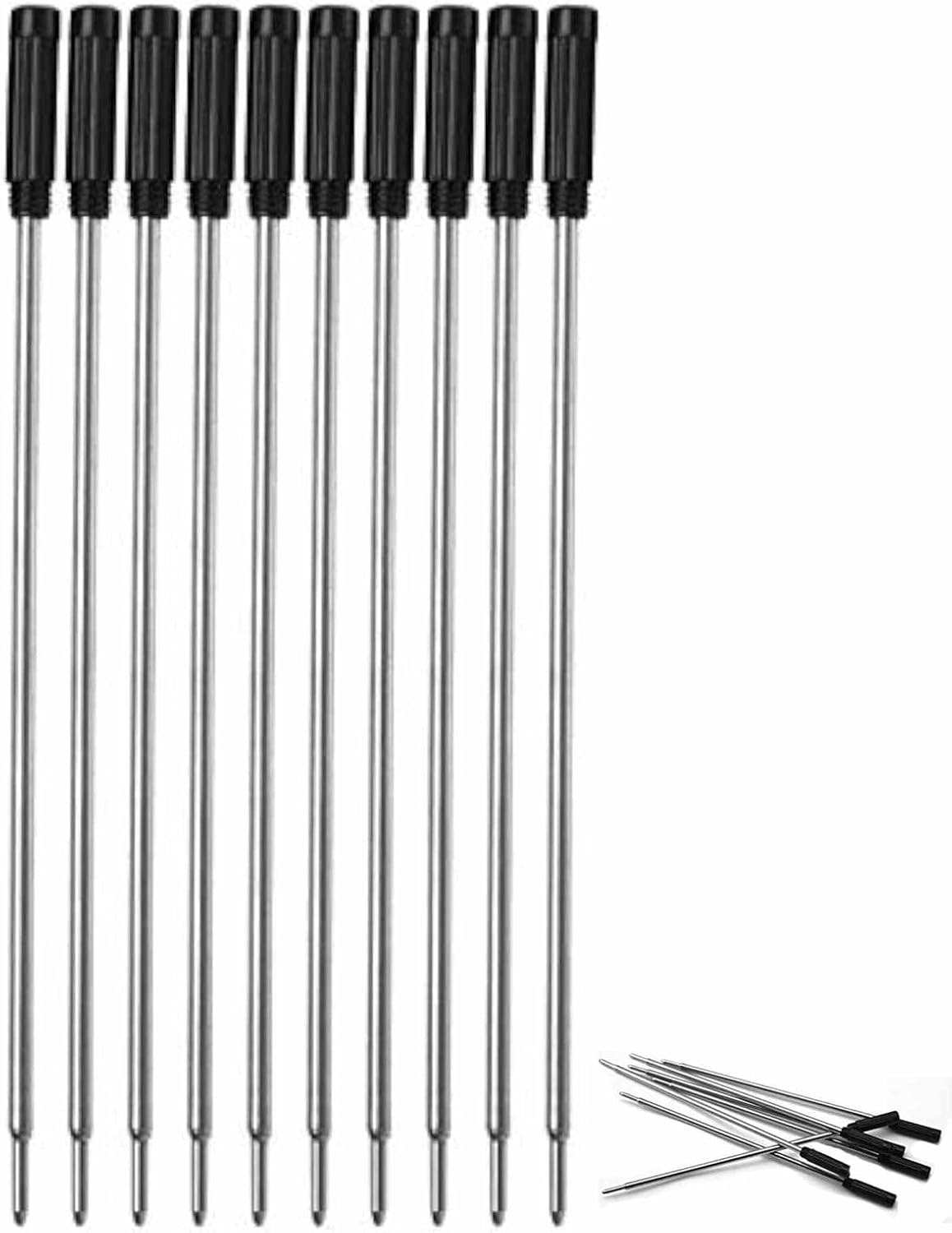 10-Pack Black Ballpoint Pen Refills - Medium Point Ink Cartridges ...