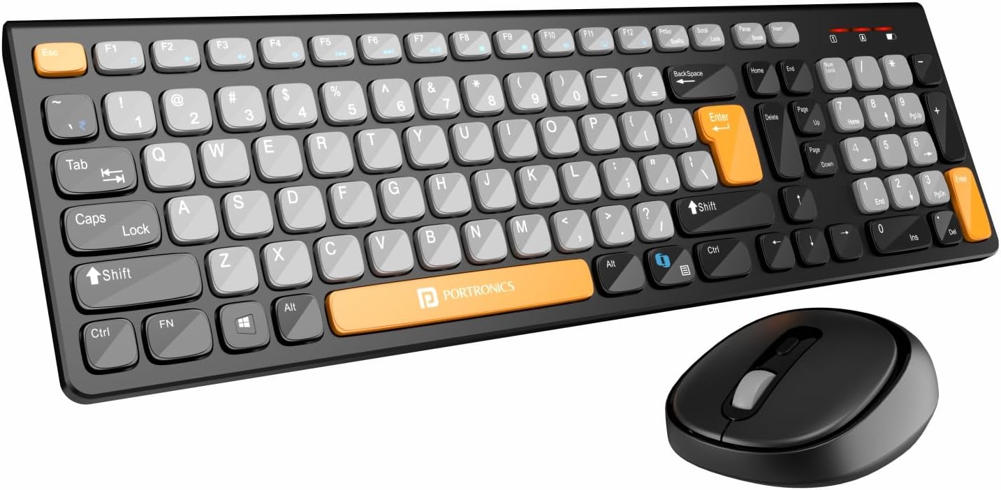 Amazon.in: Buy Portronics Key7 Combo Wireless Keyboard & Mouse Set with ...