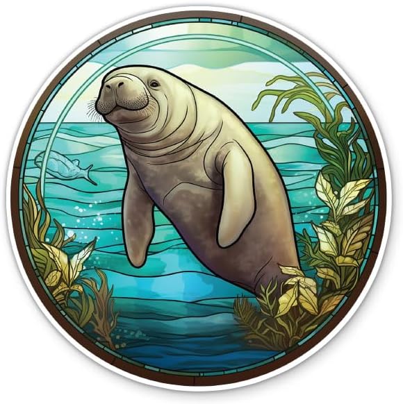 Amazon.com: Manatee Sticker - 5" Laptop Sticker - Waterproof Vinyl for ...