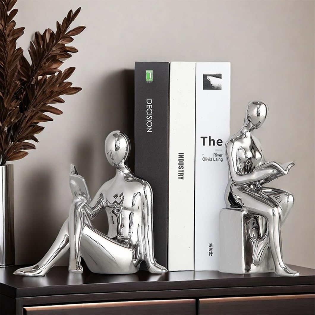 Amazon.com: Home Decorative Reading Book Statue Bookends Elegant ...
