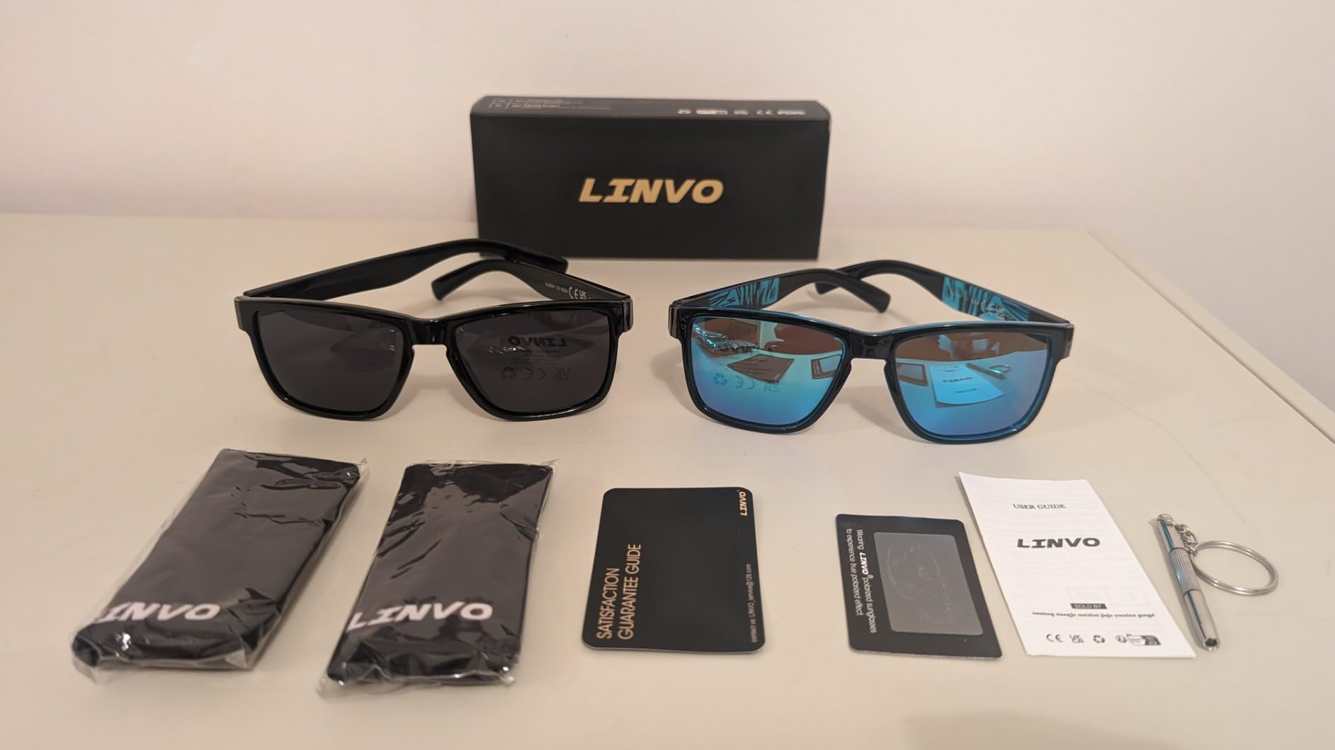 LINVO Polarised Sunglasses for Men Women Driving Sun Glasses 100% UV ...