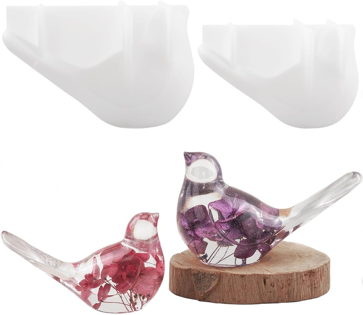 Amazon.com: 2 PCS Bird Silicone Molds 3D Bird Epoxy Resin Molds Animal ...