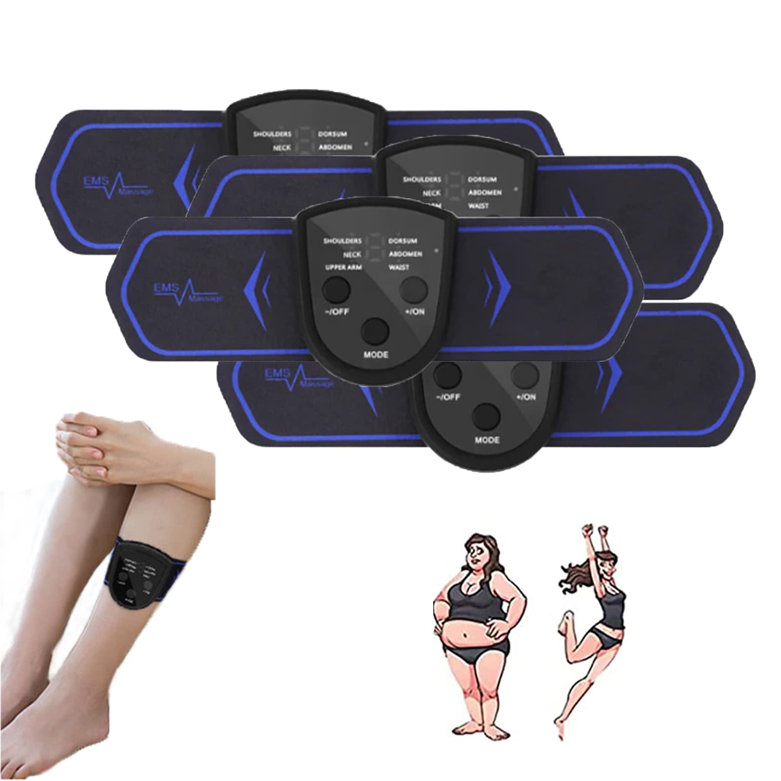 Buy NeverSKIP EMS Microcurrent Leg Booster, 2/4 Pcs Microcurrent EMS Mini Massage Device ...