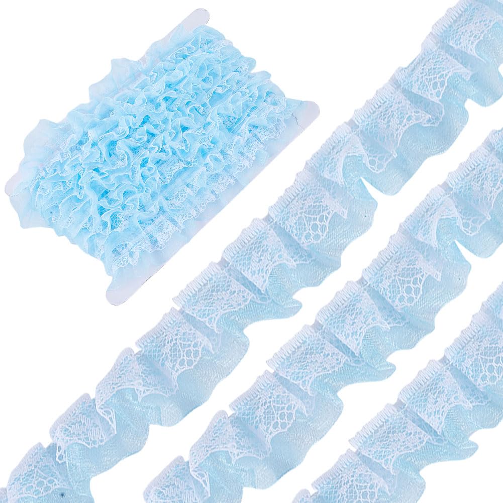 Amazon.com: GORGECRAFT 12.5 Yards 2 Layer Double Pleated Organza Lace ...