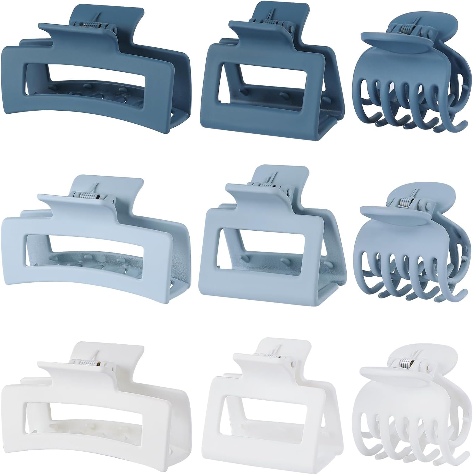 Amazon.com : CHANDAT 3 Style Blue Hair Claw Clips Set - 9 pcs Medium ...