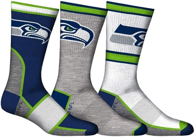 Amazon.com : Seattle Seahawks Men's 3-Pack Crew Sport Socks : Sports ...