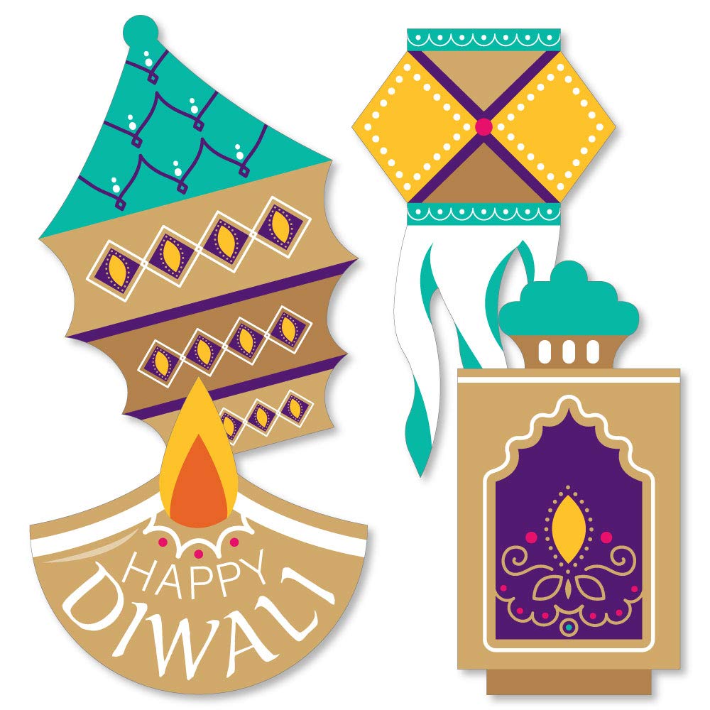 Big Dot of Happiness Happy Diwali - DIY Candle and Lanterns Decorations ...