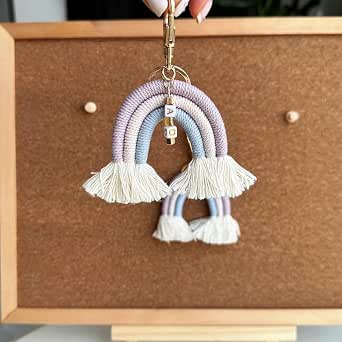Azeem Mart Macramé Rainbow Keychain, Braided Lanyard, Keychain, Macramé ...