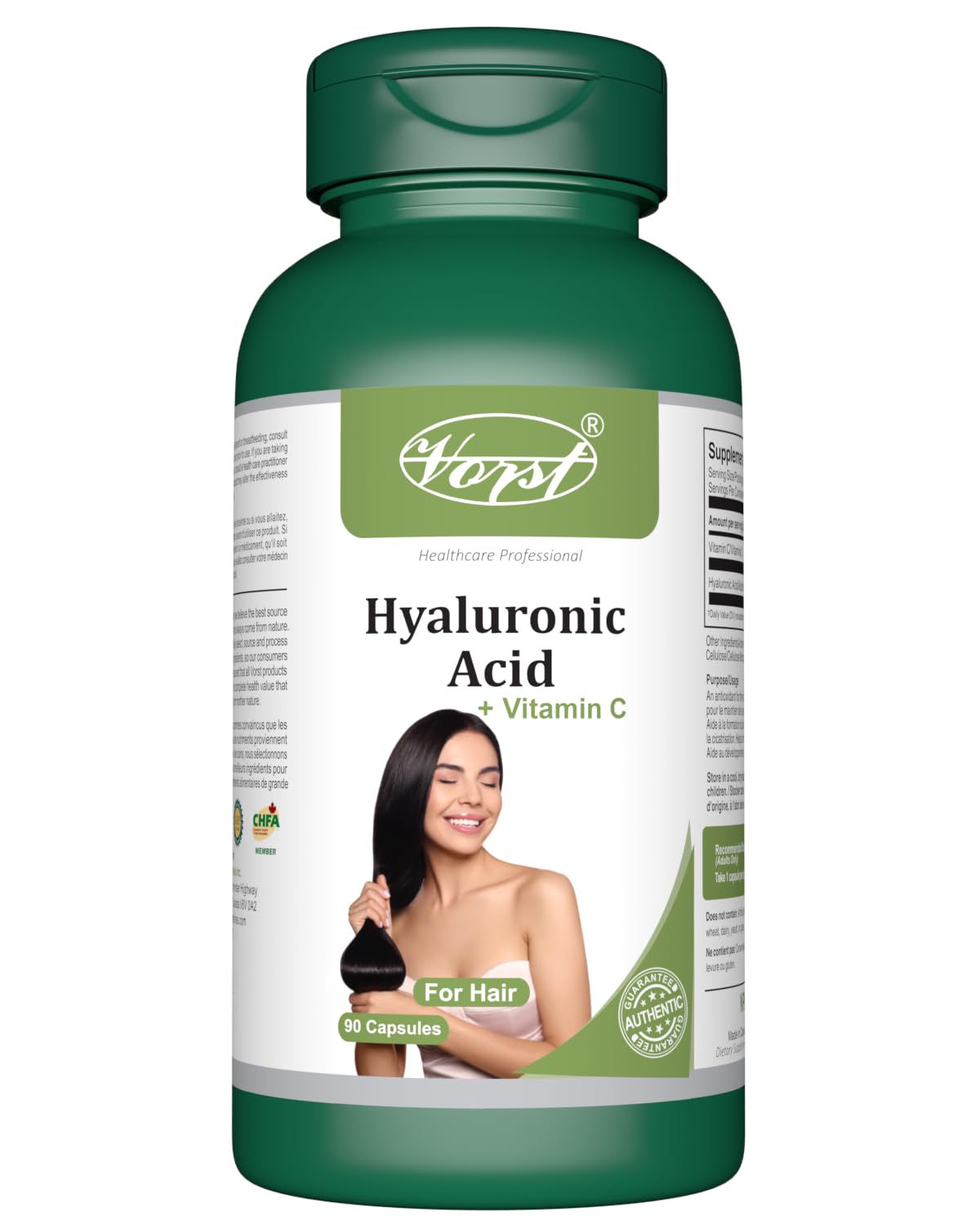 VORST Hyaluronic Acid for Hair 90 Capsules | Powder Pills | 1 Bottle ...