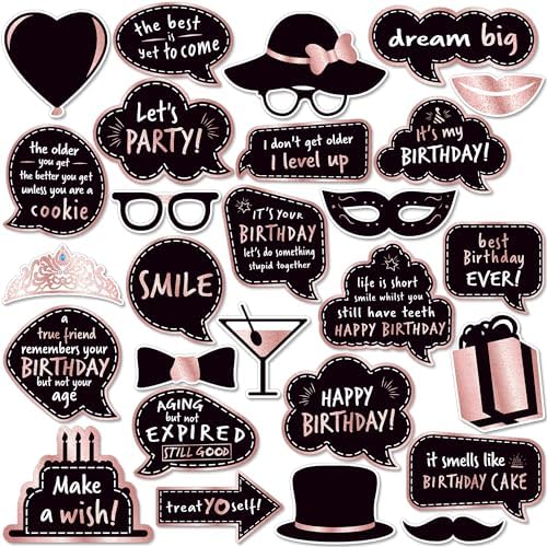 Amazon.com: 36 Pcs Birthday Photo Booth Prop Happy Birthday Prop for ...