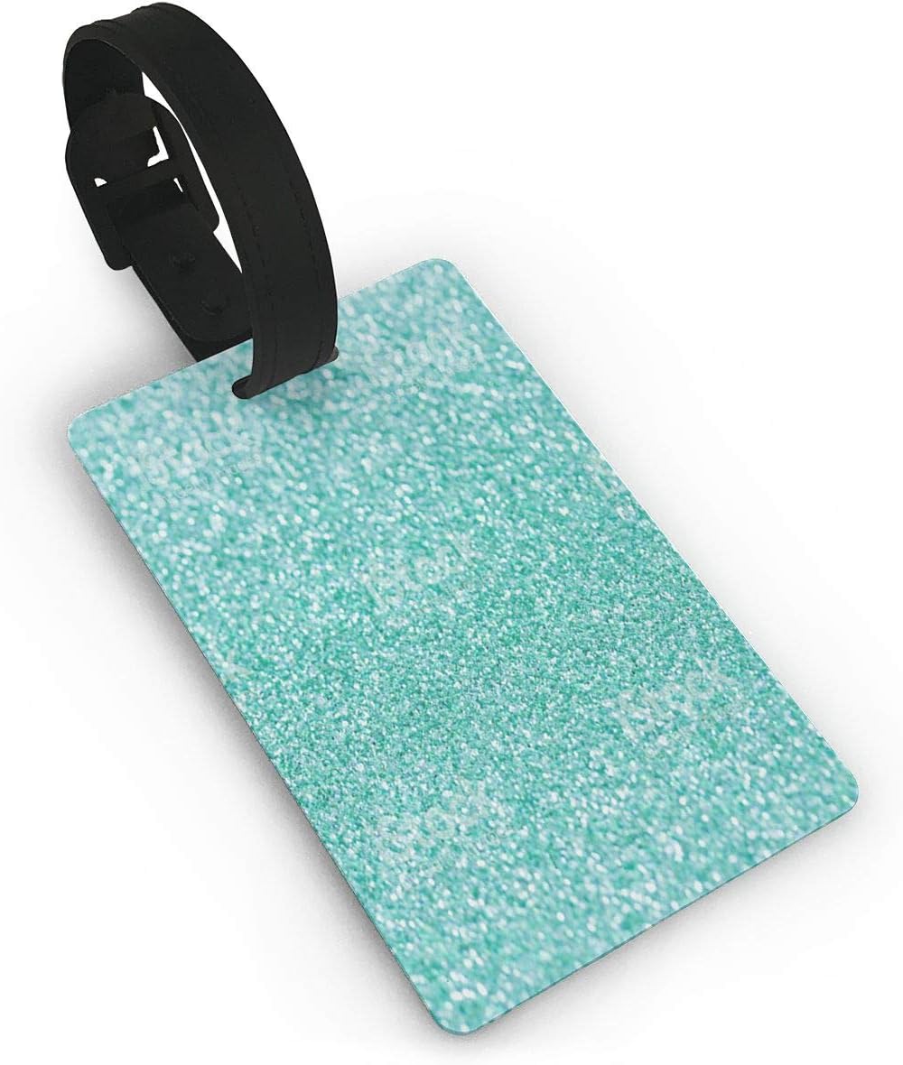 Amazon.com | Luggage Tags Turquoise Sparkles Suitcase Tags Holder ...