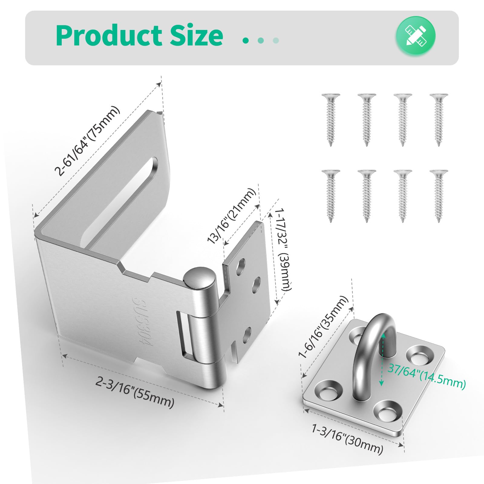 Snapklik.com : YogePote 90 Degree Hasp Latch, Heavy Duty 304 Stainless ...