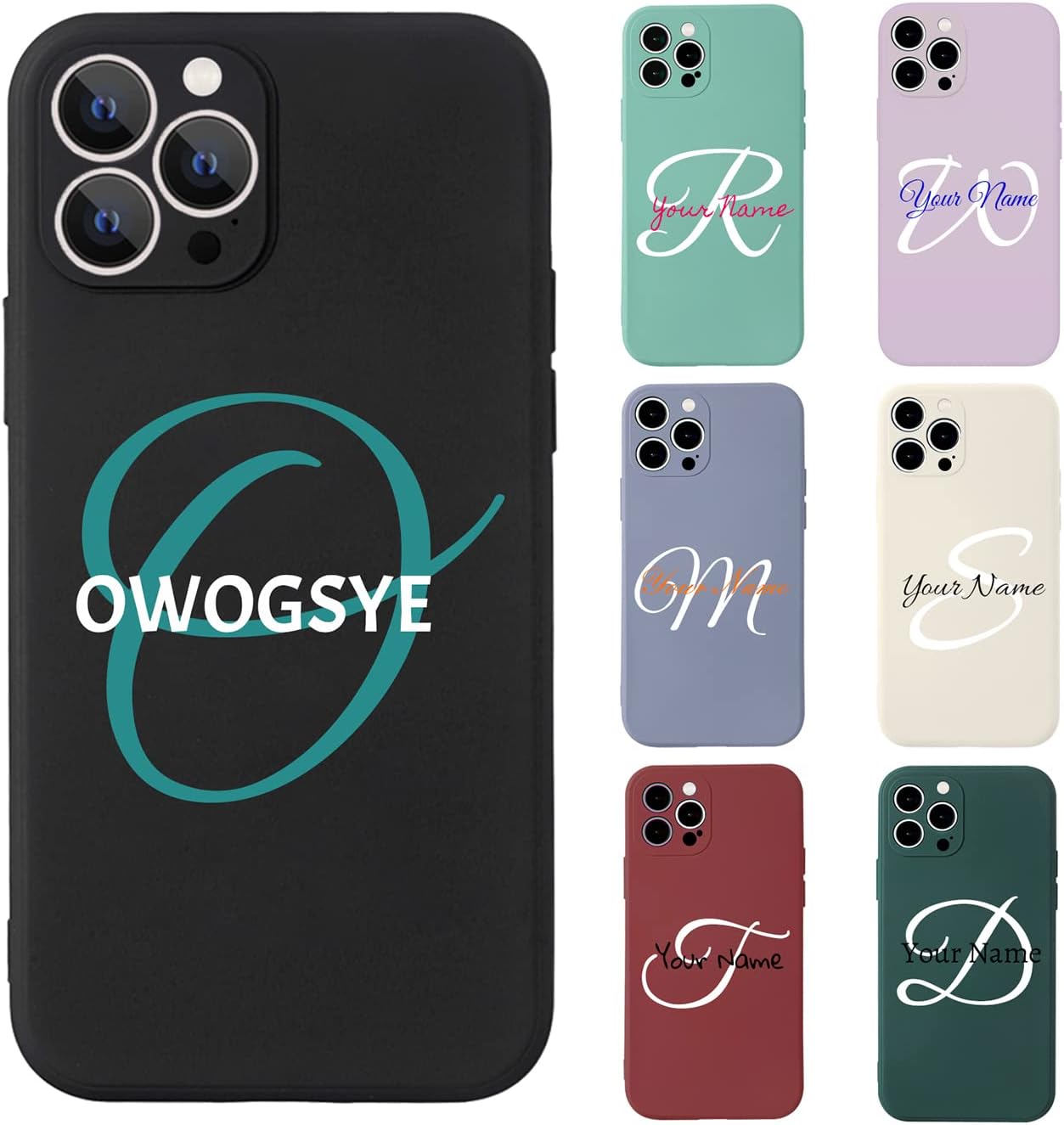 Amazon.com: OWOGSYE Personalized Name Phone Case for iPhone 14/13 /12 ...