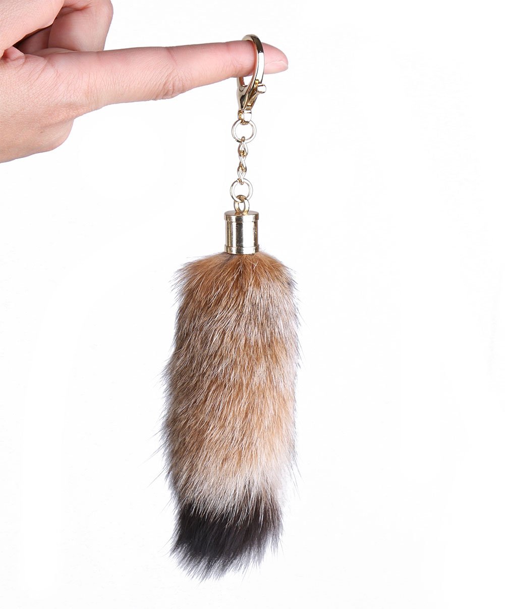 Genda 2Archer Therian Tail, Small Cat Tail Keychain 4.72" Natural Fur ...