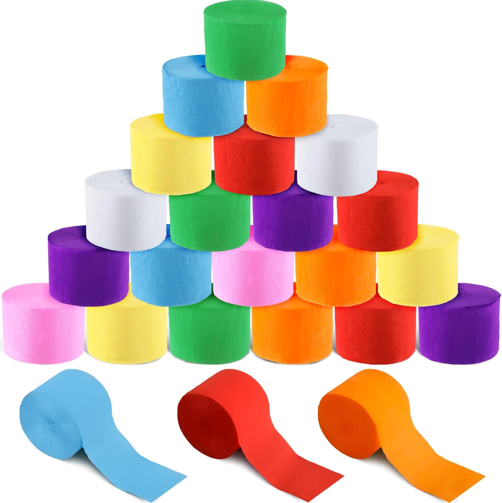 Amazon.com: Noveread 72 Rolls Crepe Paper Streamers Roll 8 Colors ...