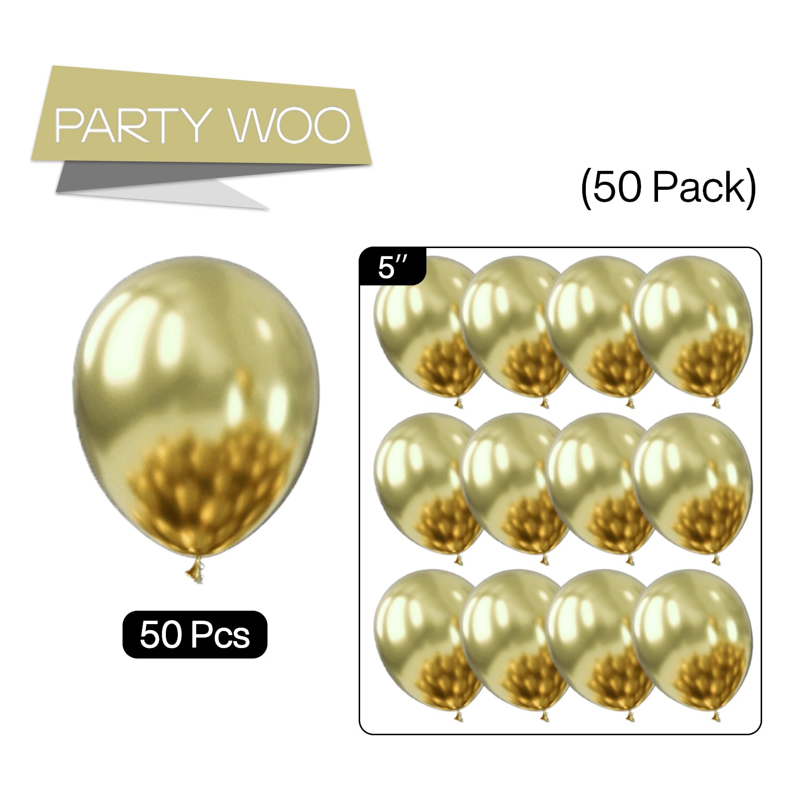 Snapklik.com : Metallic Desert Gold Balloons, 50 Pcs 5 Inch Metallic ...