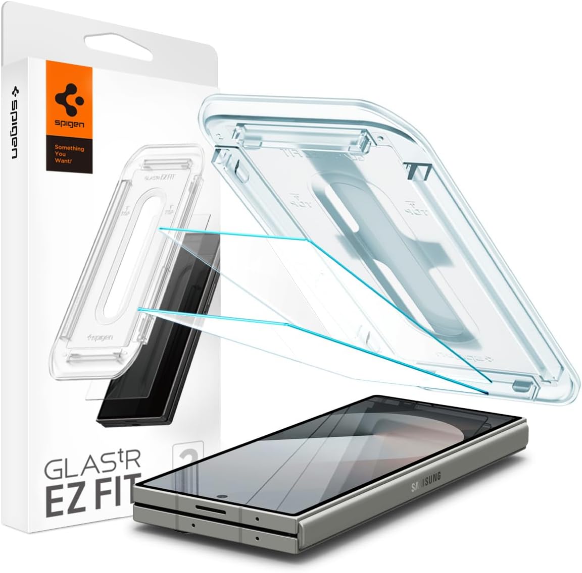 Spigen 2 Pack Glas.tR EZ Fit Tempered Glass External Screen Protector ...