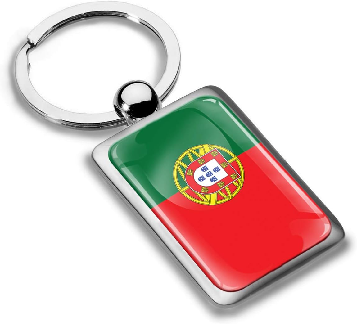 Amazon.com: Keychain Metal 3D Gel Key Portugal National Flag Women Men ...