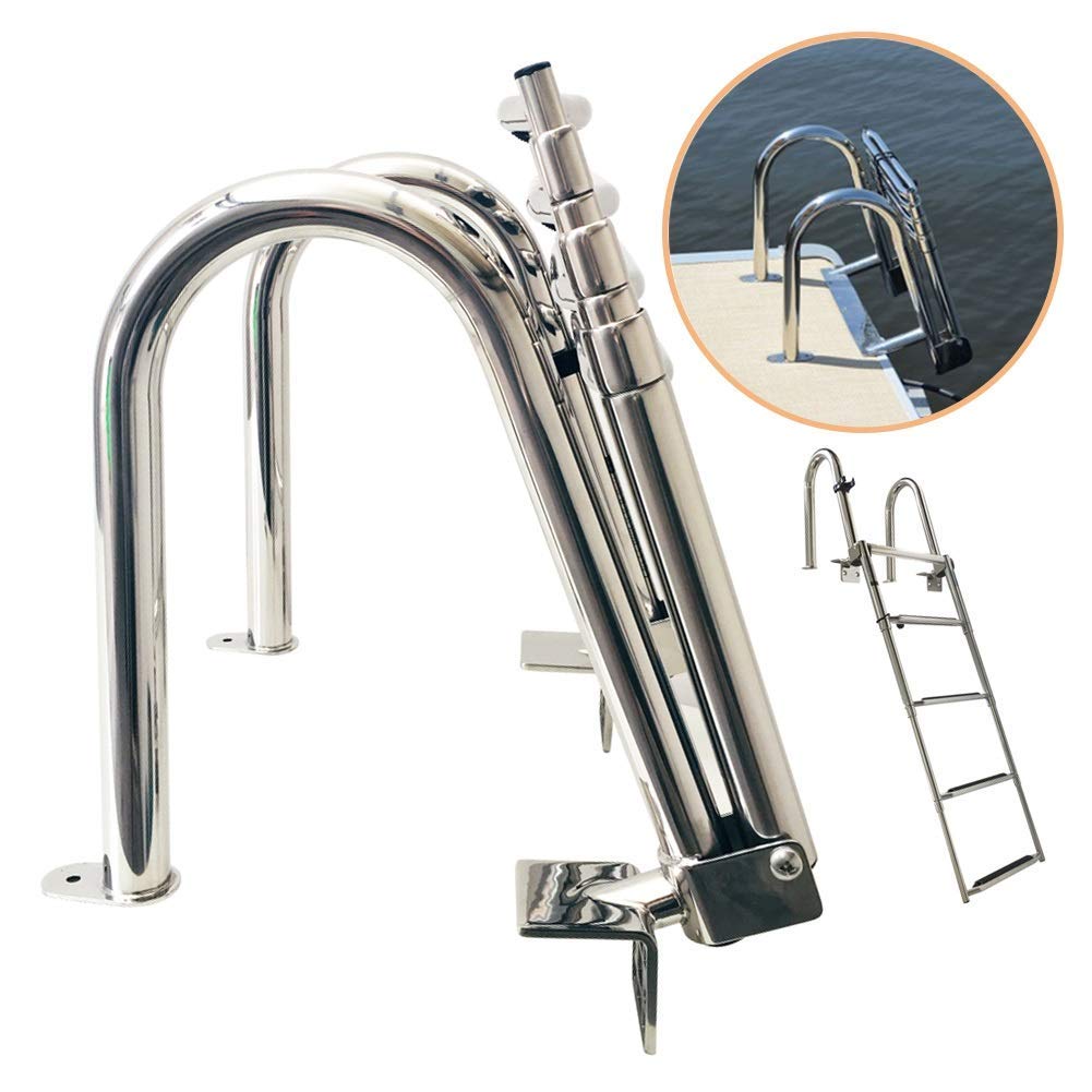 Buy YLKCU Boat Ladder, Stainless Steel Dock Ladder 5 Steps, Telescoping ...