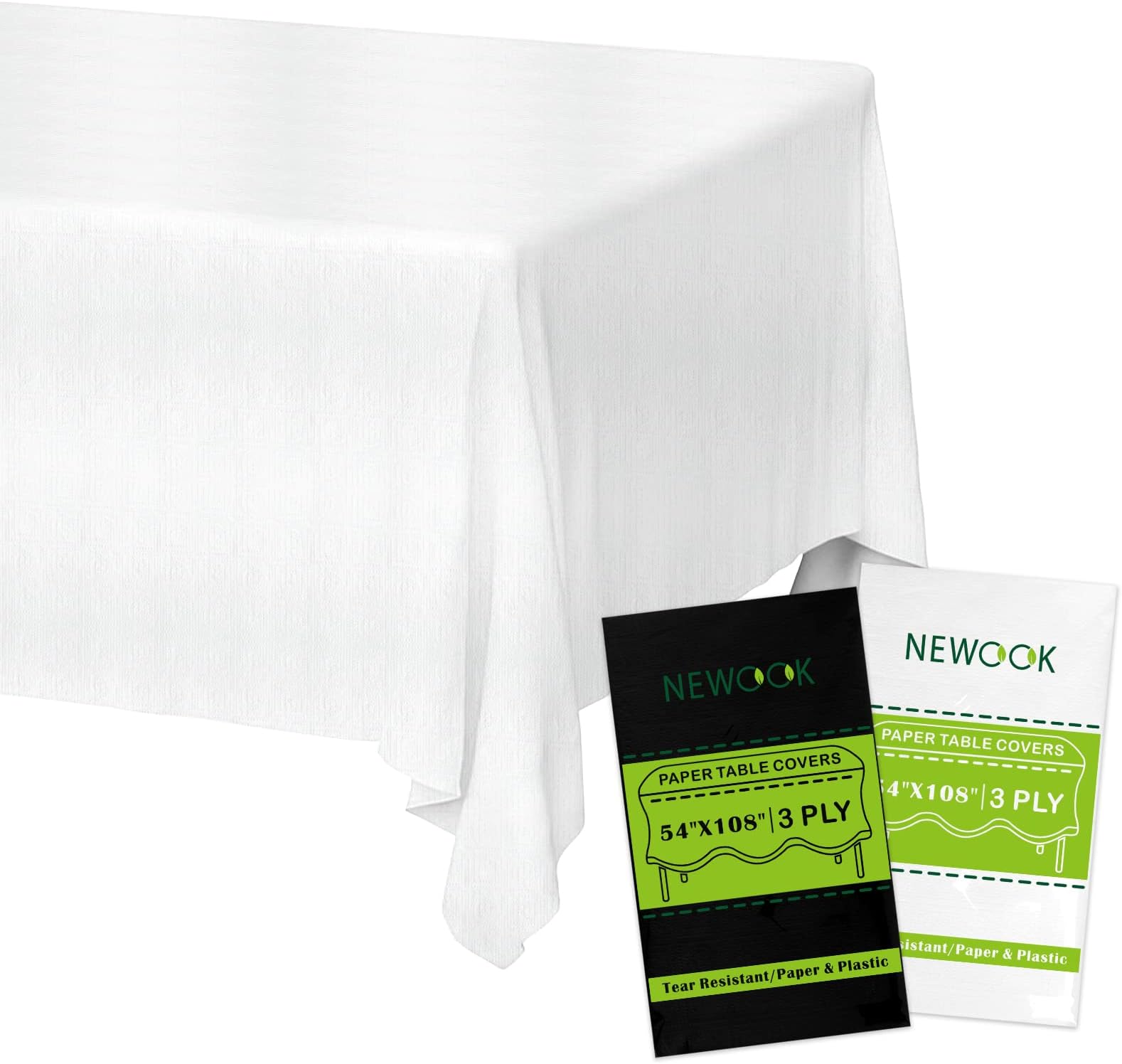 Amazon.com: White Paper Table Cloths for Parties | 11 Disposable ...