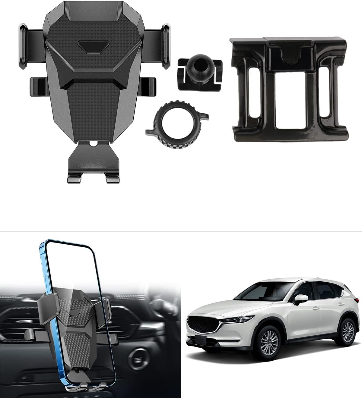 Amazon.co.jp: Cartist マツダ CX-5 KF系 CX-8 KG系 専用 スマホ ホルダー 携帯 ホルダー スマホスタンド ワンタッチ 鏡面 片手操作 360度回転 車載 ...