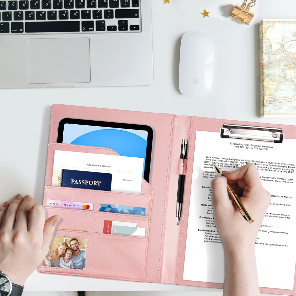 Snapklik.com : Glitter Pink Padfolio/Resume Portfolio Folder For Women ...