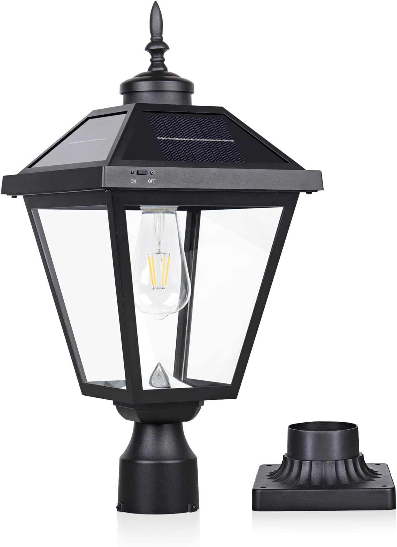 Kemeco Solar Lamp Post Light, ST4311AB1-2 Outdoor Dusk to Dawn Double ...