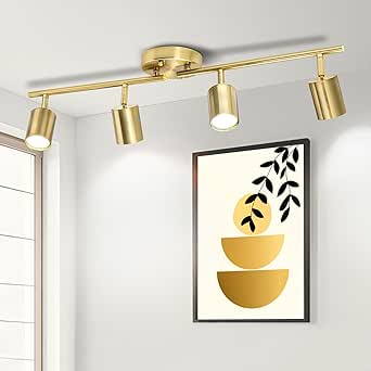 Fondiiz 4 Ways Track Lighting, Rotatable Heads Tracks Light, Track ...