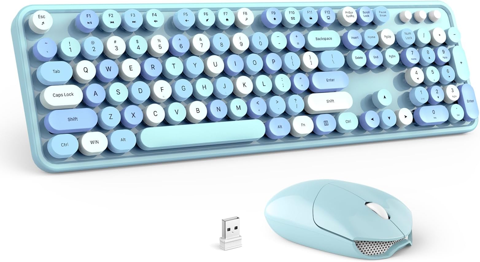 Amazon.com: Wireless Keyboard and Mouse Combo - GEEZER Sky Blue Full ...