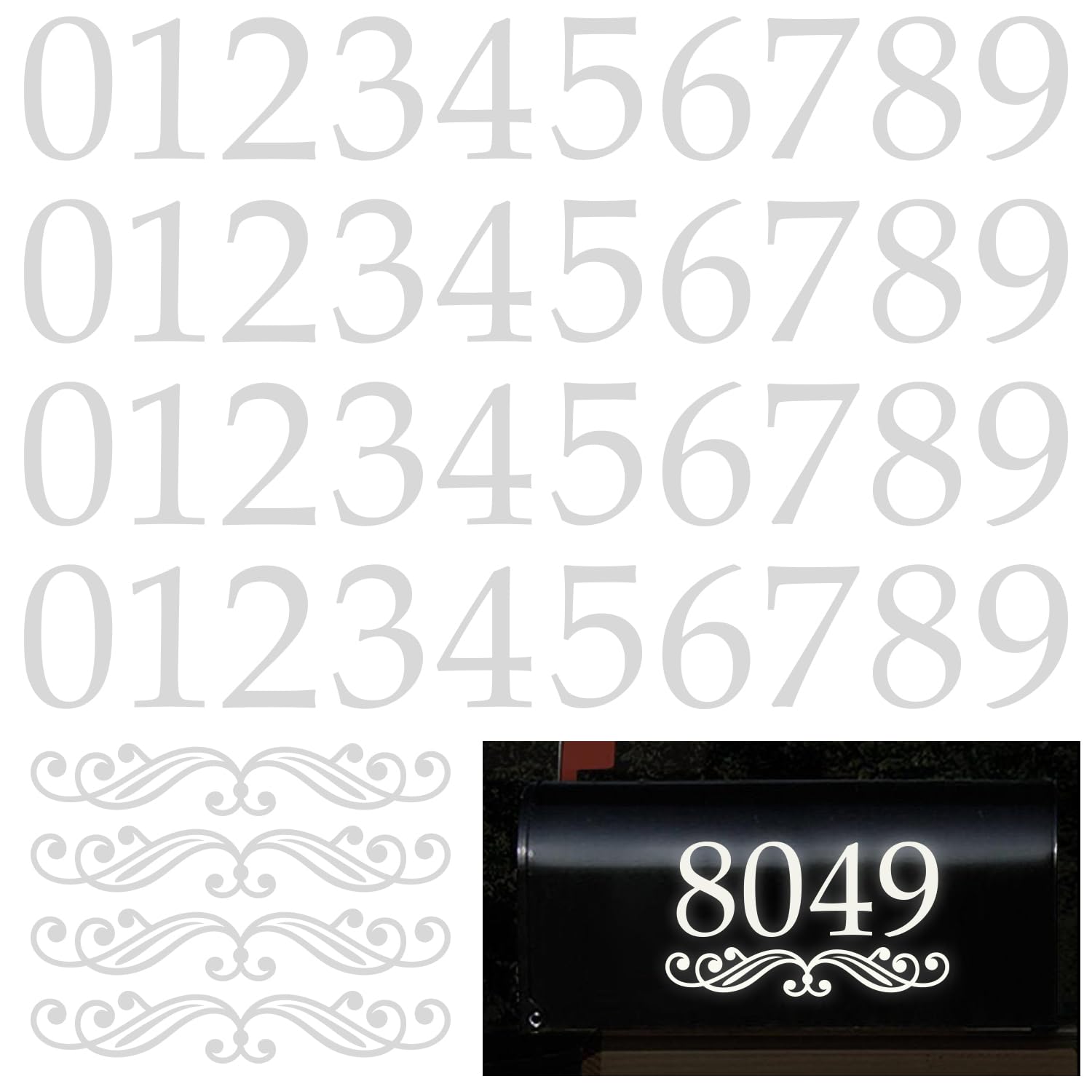 Snapklik.com : 3 Inch Reflective Mailbox Numbers For Outside Rustic ...