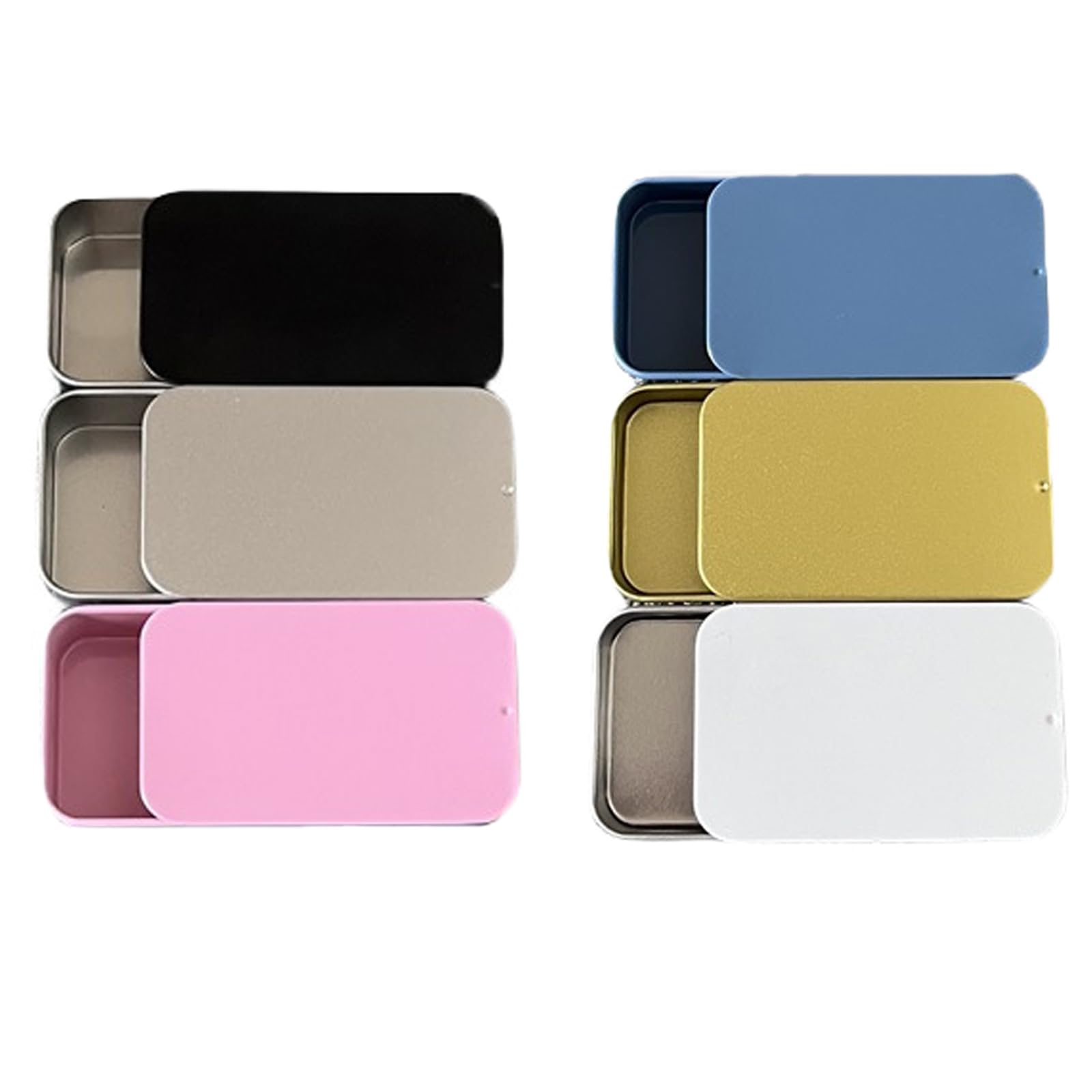 FDRJKN 6Pcs Metal Box, Small Tin, Metal Tin, Tin Box, Snuff Box, Small ...