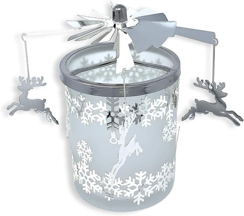 Amazon.com: KOVOT Holiday Metal Spinning Tea Light Holder (All Season ...
