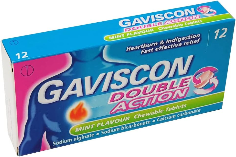 Gaviscon Double Action Mint Chewable 12 Tablets : Amazon.co.uk: Health ...