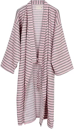 Amazon.com: FANCY PUMPKIN Pink Women's yukata Robes Kimono Robe Khan Steamed Pajamas Size L ...