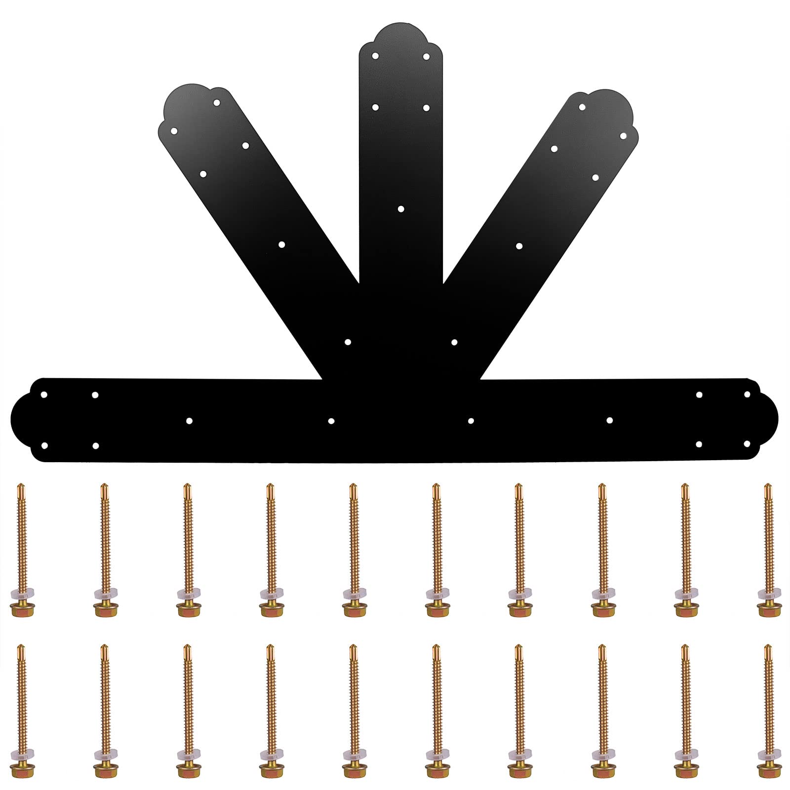 ZIIAMG Gable Plate Black Powder-Coated Truss Connector Plates, 8:12 ...