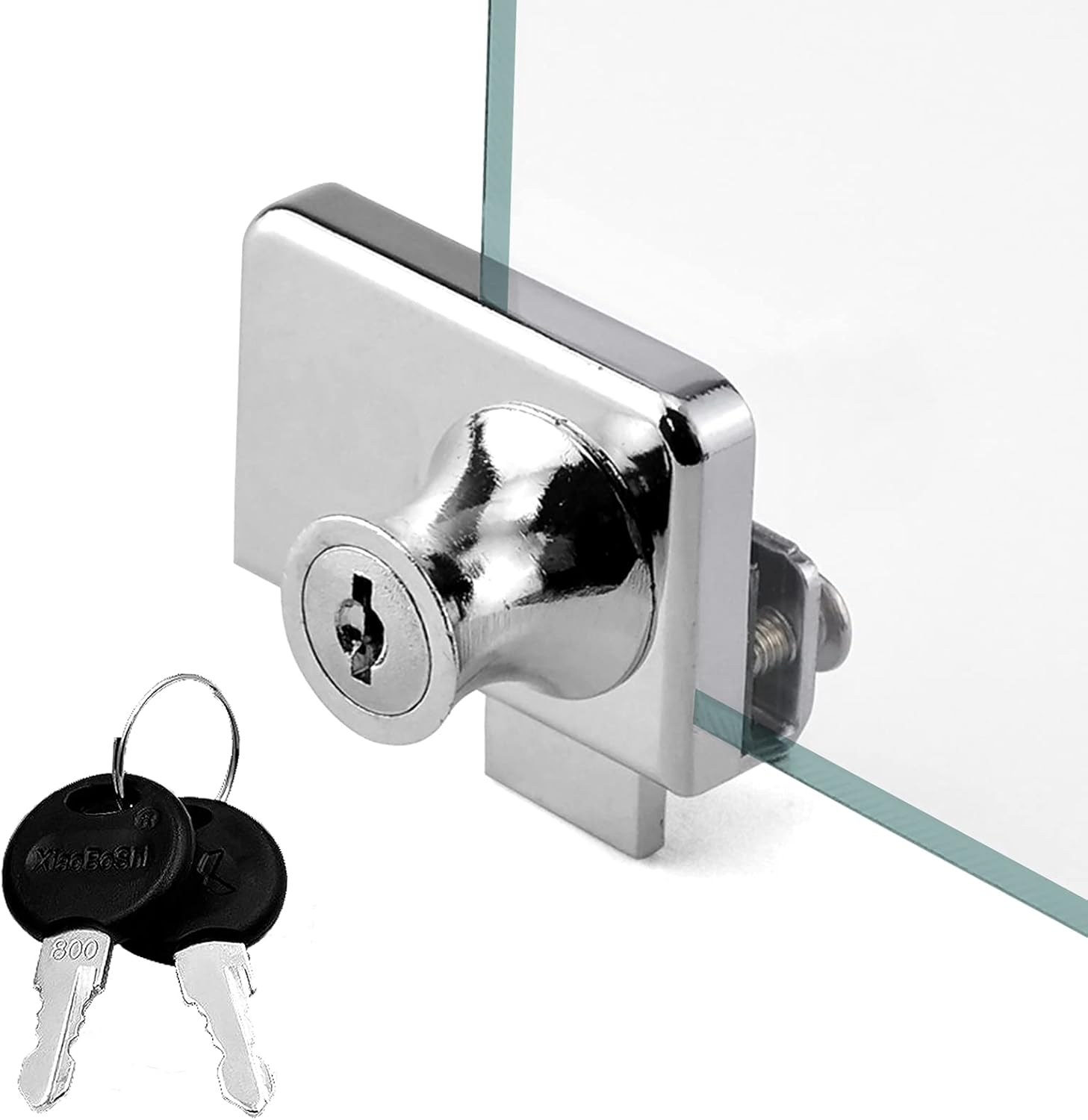 Showcase Lock Stainless Steel No Drill Glass Door Lock Display Cabinet ...