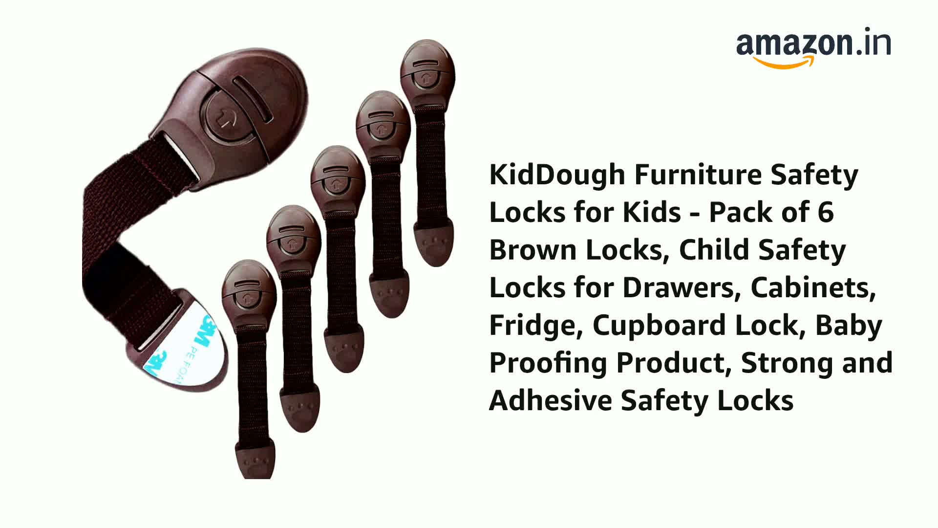 3M Adhesive Locks WONDERKID Child Safety Locks - 6 Pack Cabinet Latches ...
