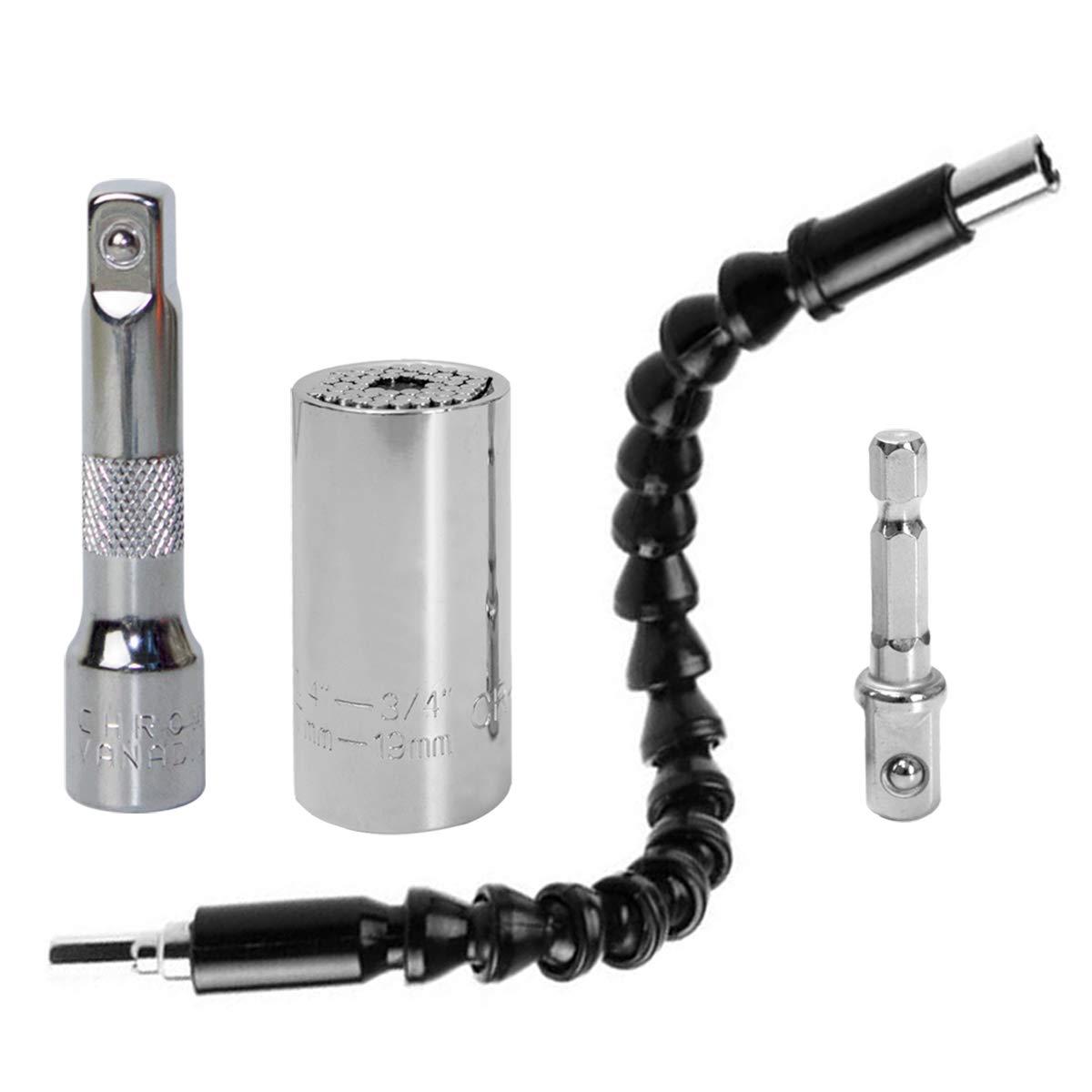 PANMAX Universal Socket Wrench, Self-adjusting Socket Fits Standard 1/4 ...