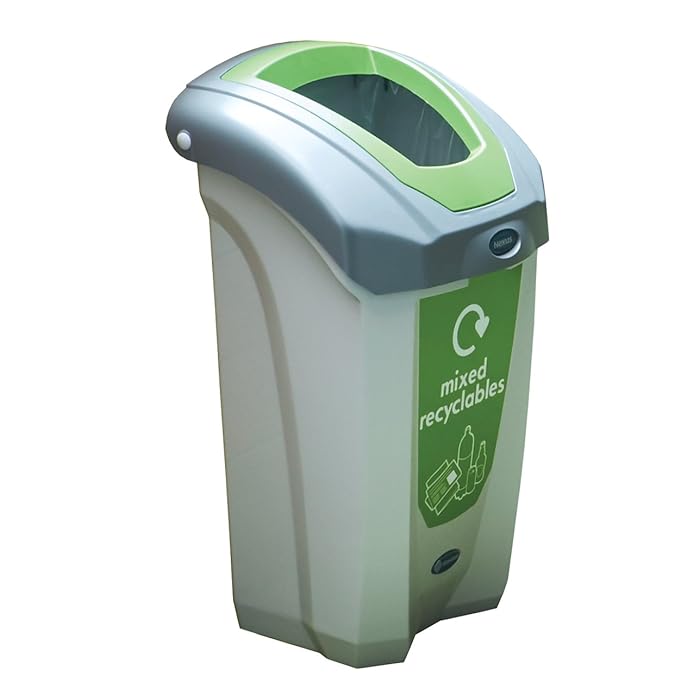 Buy Glasdon Nexus 30 Mixed Recycling Bin (Grey, Green Sticker ...