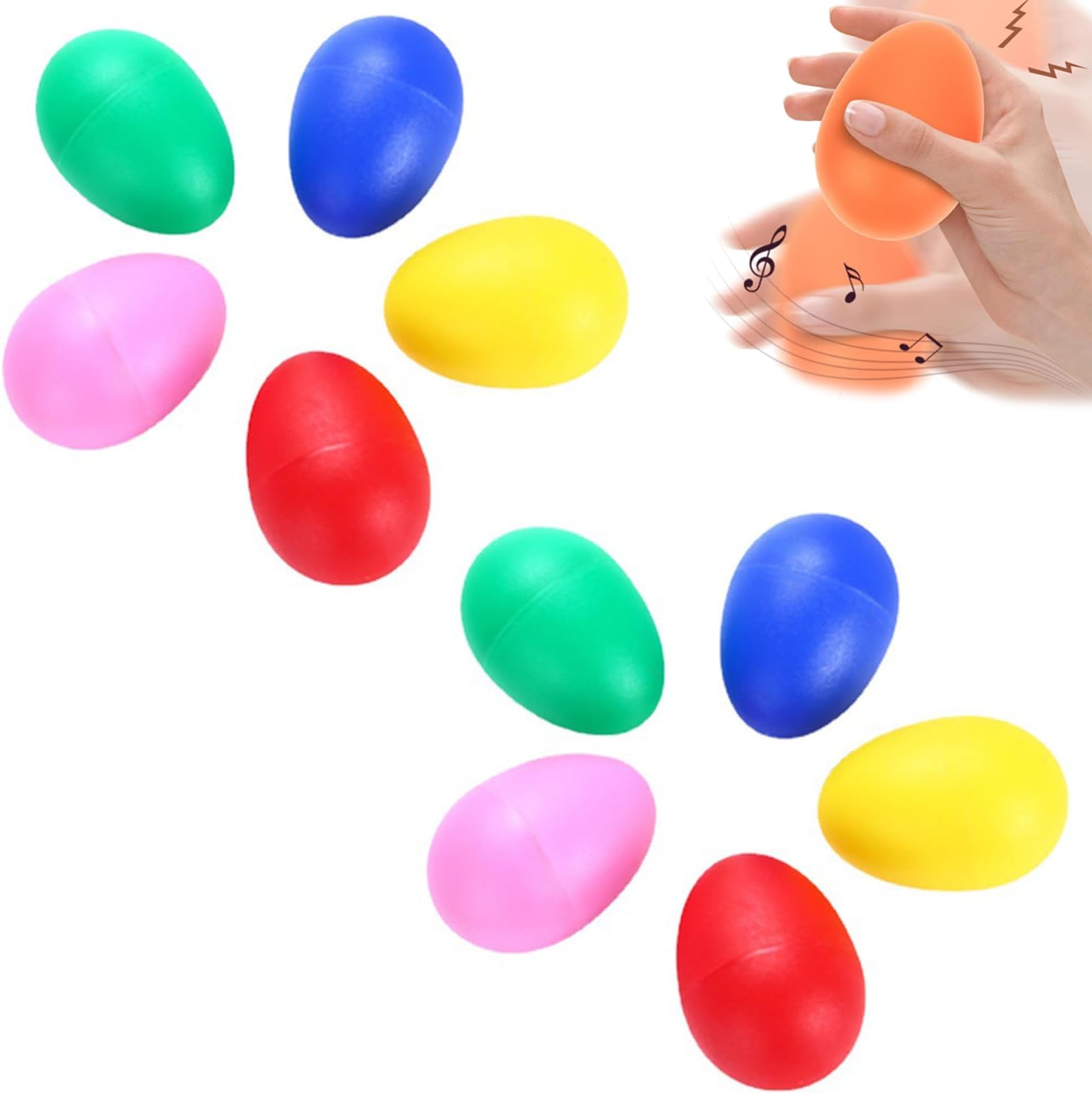 10 Pcs Egg Shakers Plastic Egg Shakers, Easter Eggs for Class Colorful ...