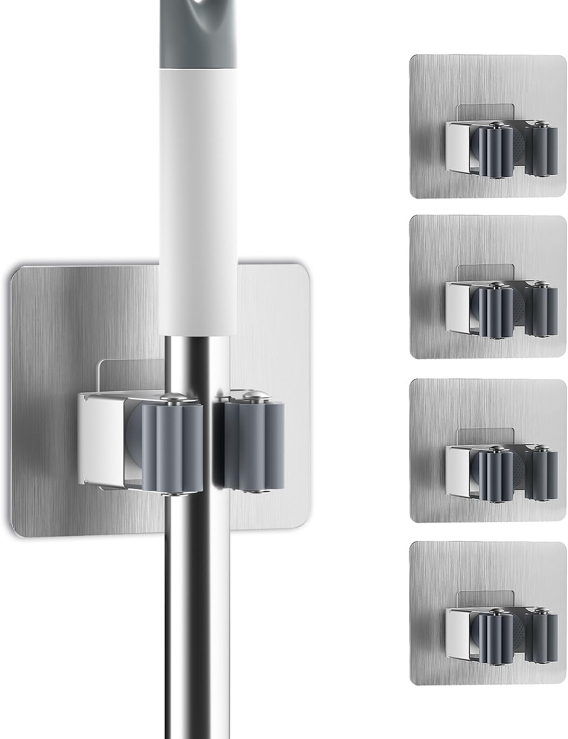 Amazon.com: LOUXPERT Mop and Broom Holder Wall Mount – 4PCS Stainless ...