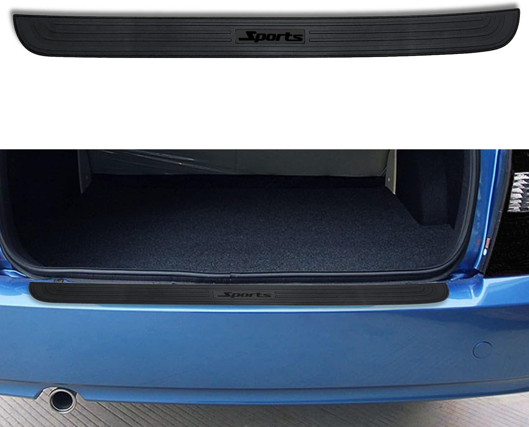 Amazon.com: Rear Bumper Protector Guard Trunk Rubber Protection Strip ...