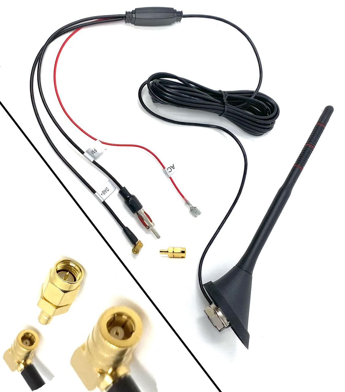 Buy DriveSmart DAB Car Aerial DAB Antenna Splitter Amplifier SMA/SMB to ...