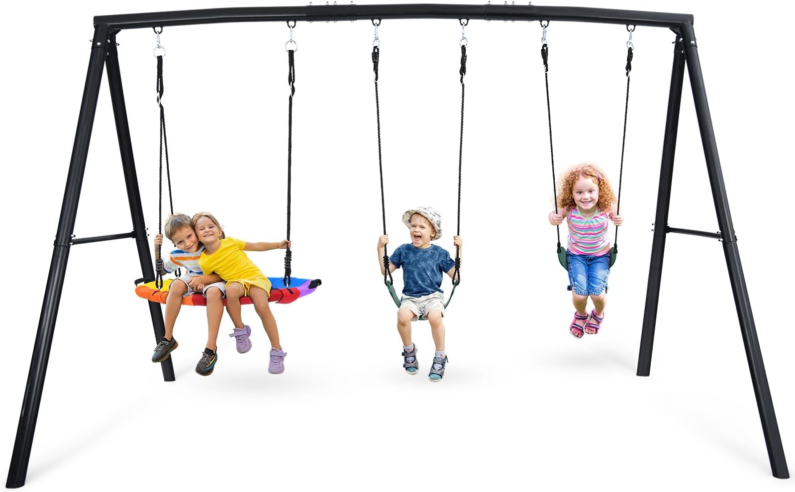 Amazon.com: Hapfan 600lbs Heavy Duty Swing Set with 1 Platform Swing, 2 ...